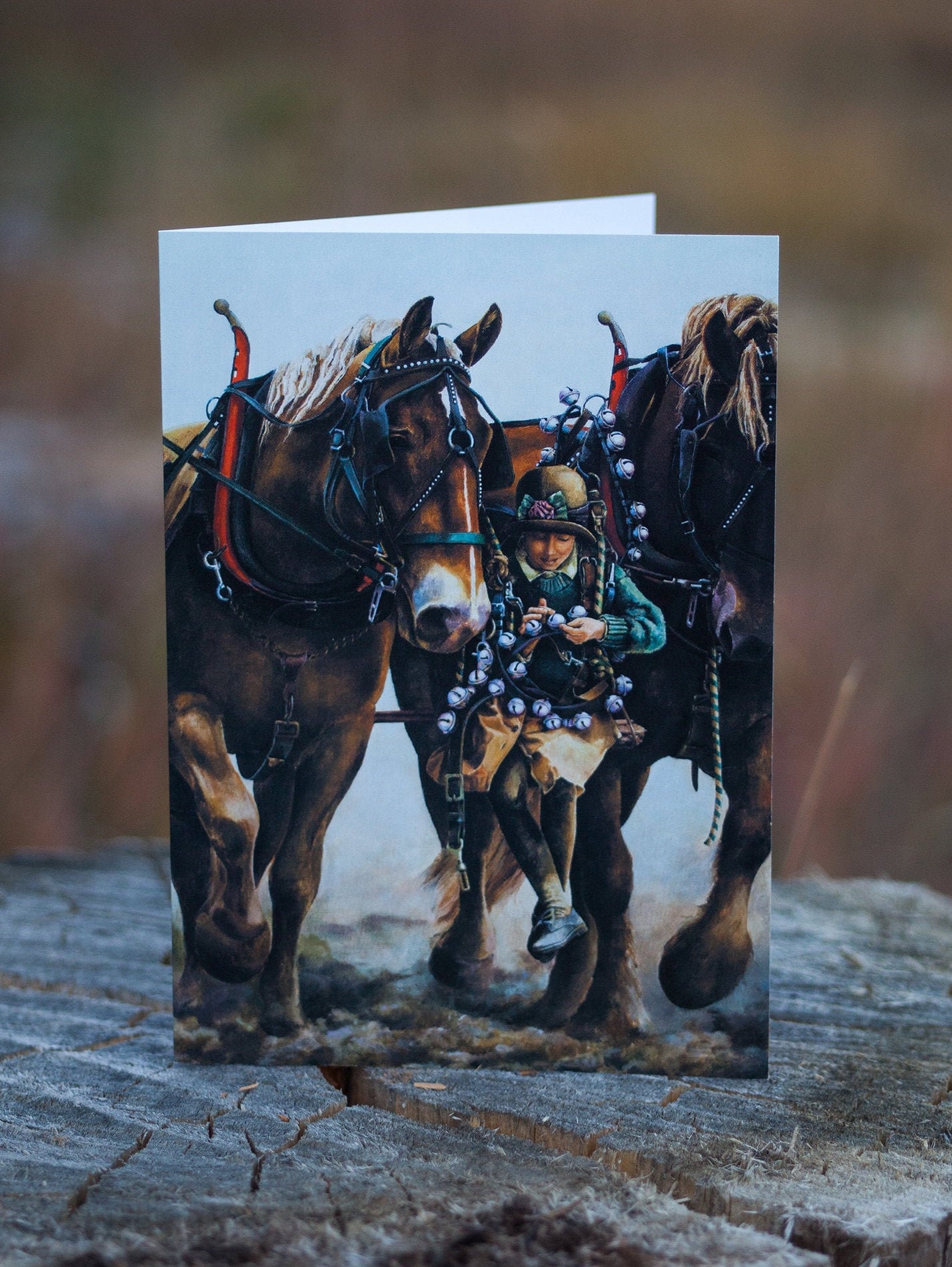 Farmhouse Christmas Card Draft Horse Rustic Holiday Card | Etsy