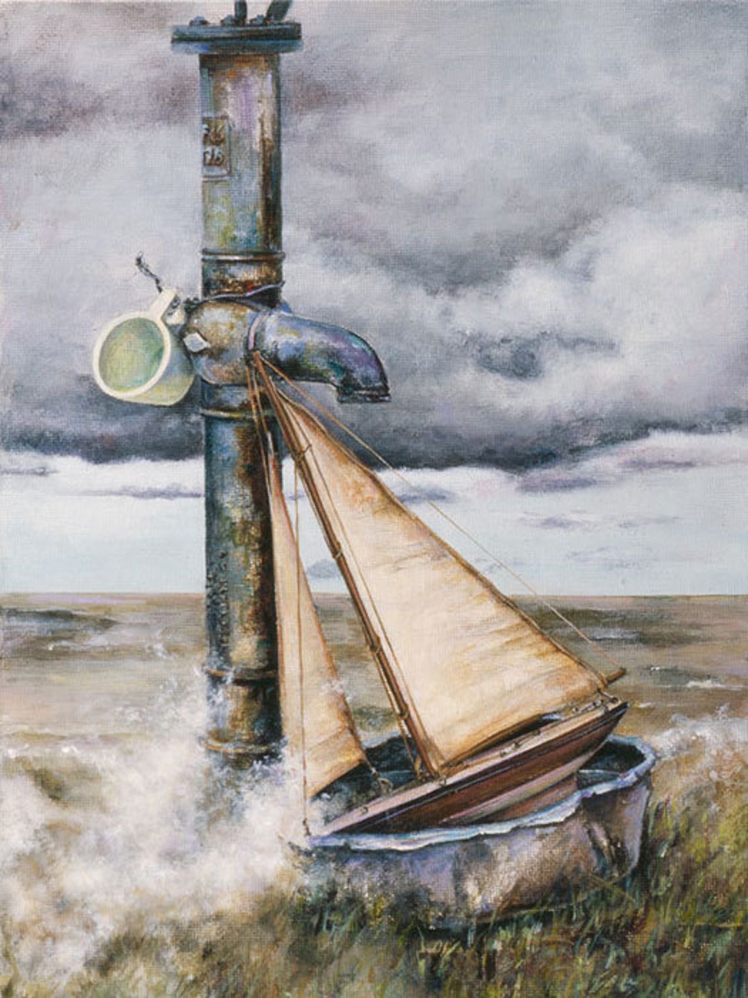 Sailboat Note Card, Ocean, Travel Note, Vintage Toy Boat, Antique ...