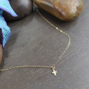 Sale! Tiny Gold Cross Necklace-tiny Gold Filled Cross-sterling Silver ...