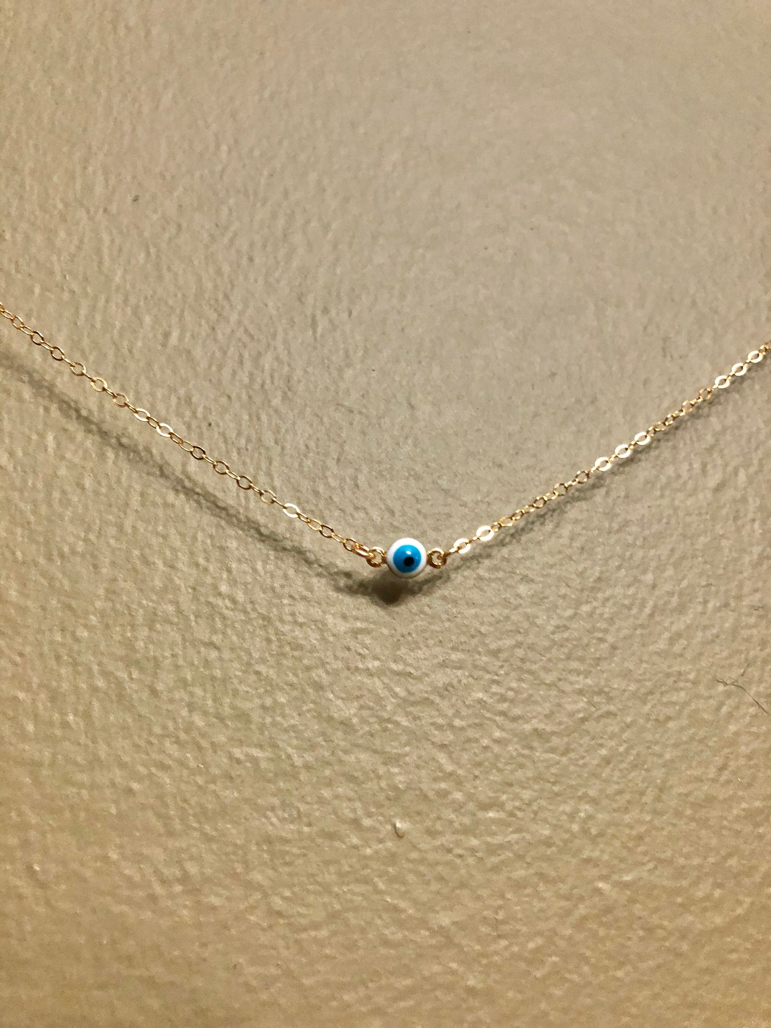 Sale! Gold Evil Eye Necklace-tiny Evil Eye-gold Filled Chain-protection ...