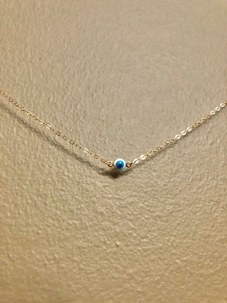 Sale Gold Evil Eye Necklace-tiny Evil Eye-gold Filled - Etsy