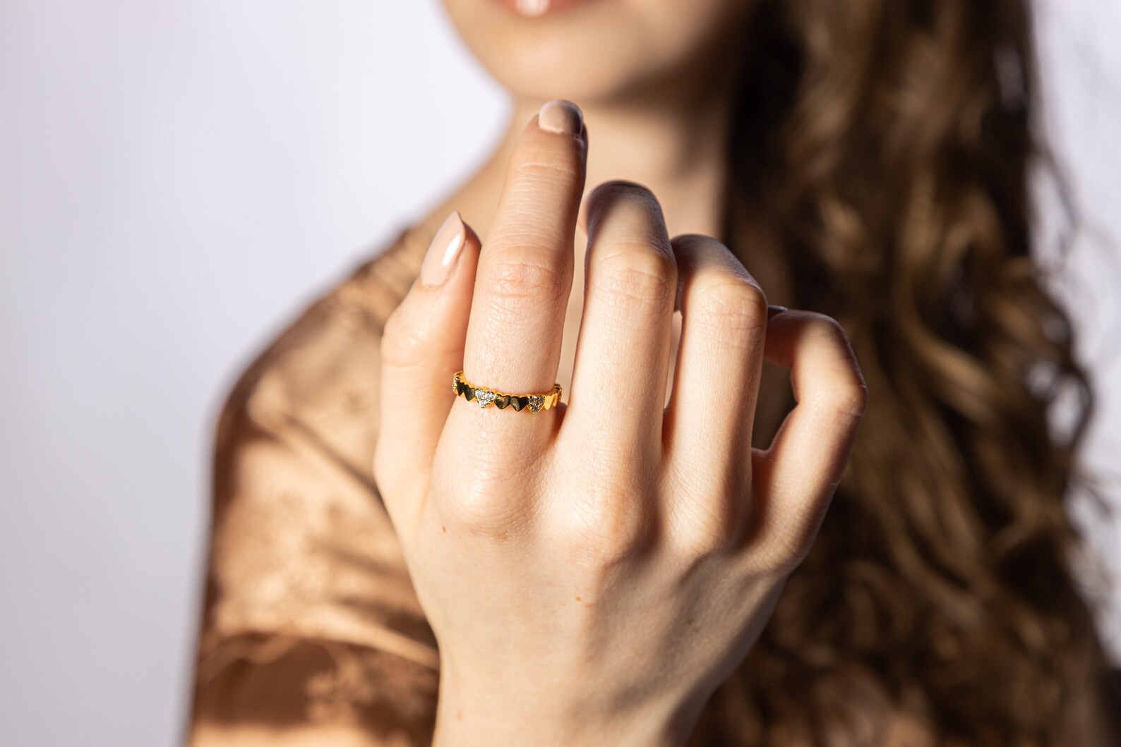Gold Heart Ring-gold Over 925 Sterling Silver-cz Heart Ring-stackable ...