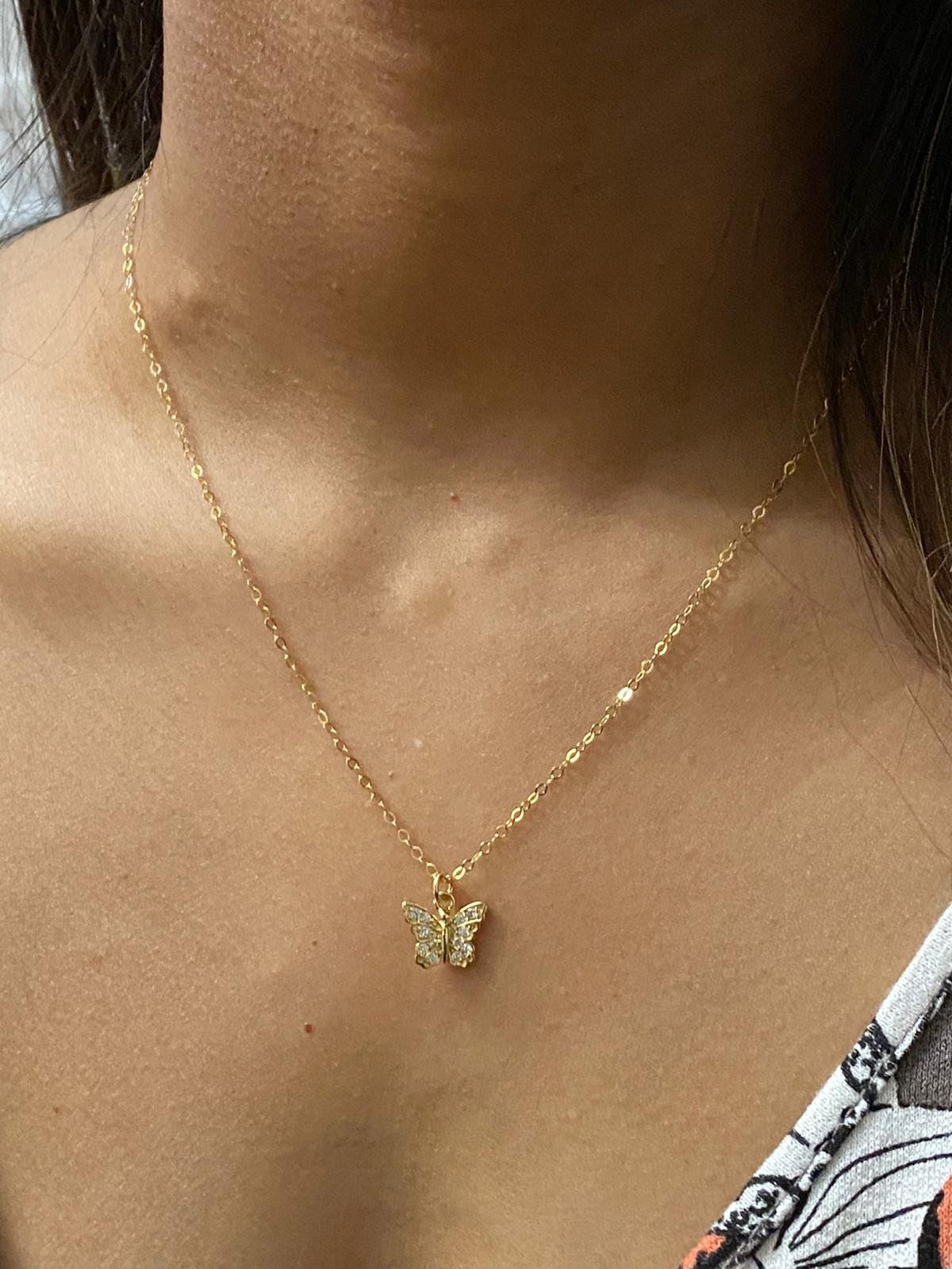 Gold Butterfly Necklace-gold Filled Chain-trendy Butterfly | Etsy Canada