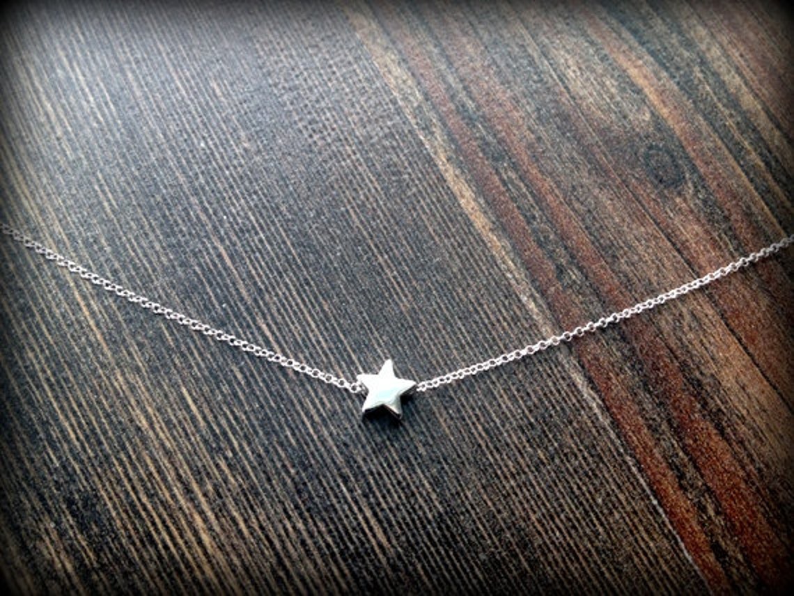 Gold Star Necklace-silver Star Necklace-rose Gold Star Necklace-puffed ...