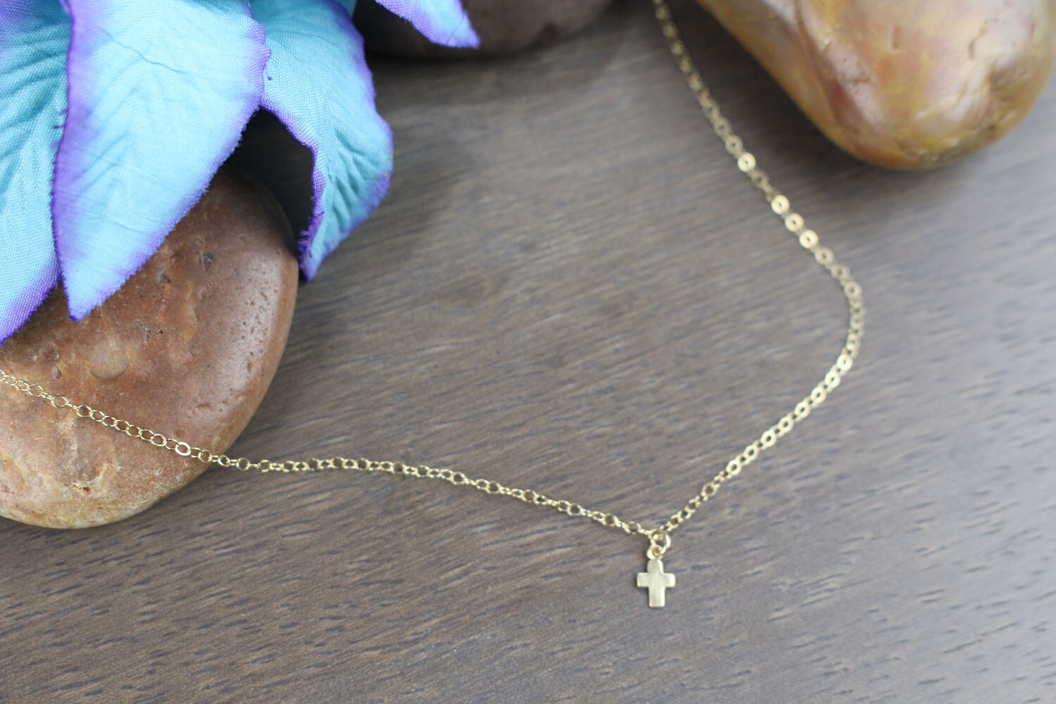 Sale! Tiny Gold Cross Necklace-tiny Gold Filled Cross-sterling Silver ...