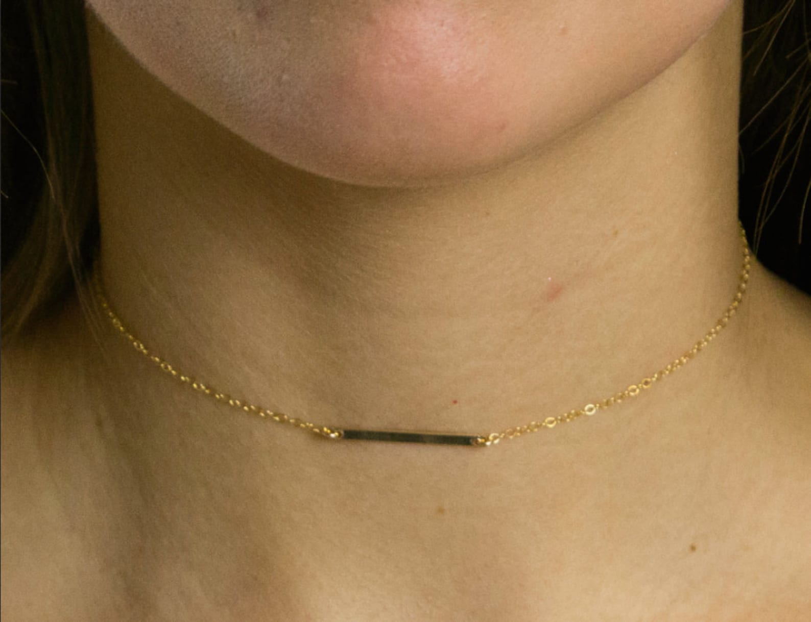 Bar Choker Necklace-gold Filled Bar Choker-sterling Silver Bar - Etsy