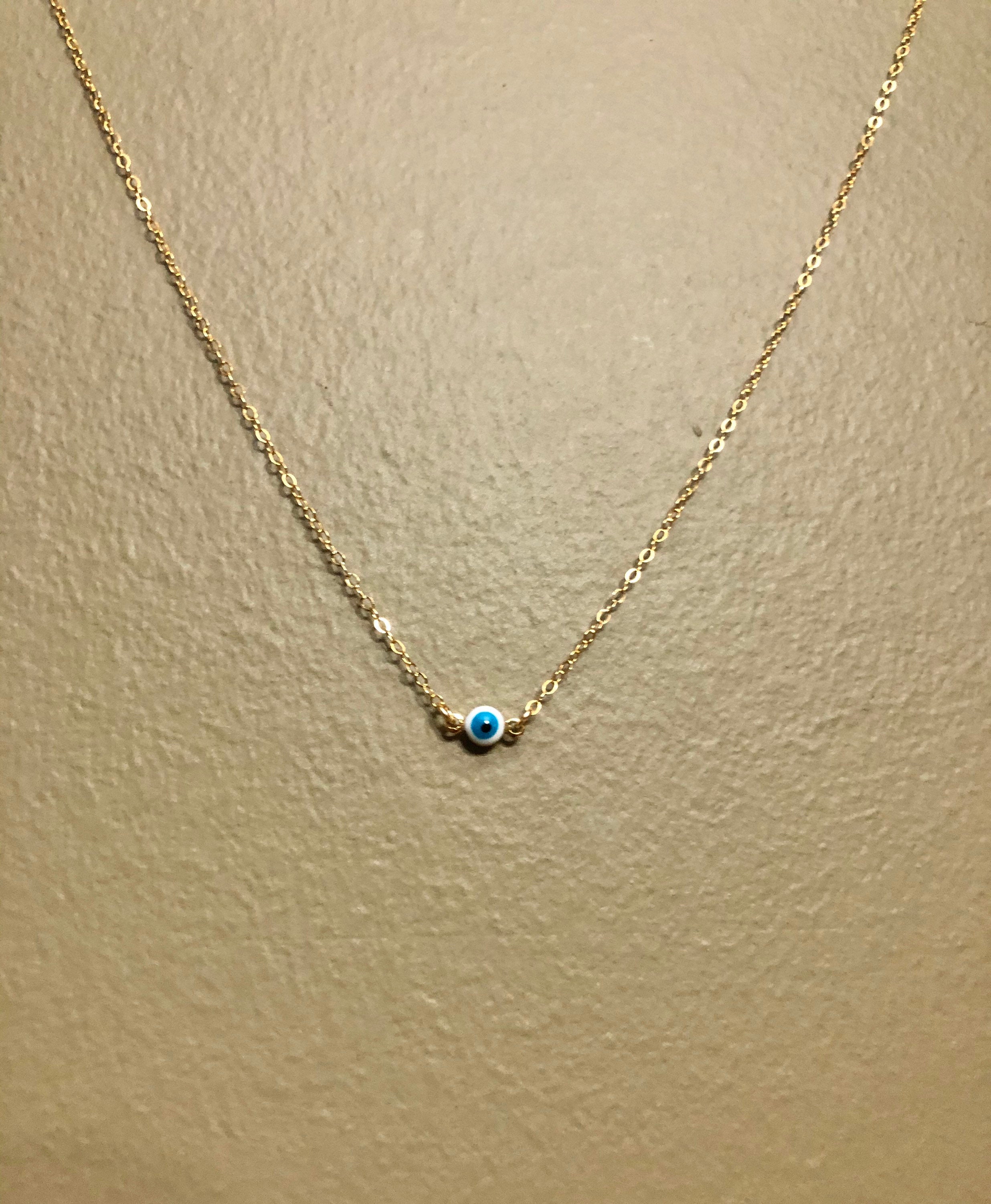Sale Gold Evil Eye Necklace-Tiny Evil Eye-Gold Filled | Etsy