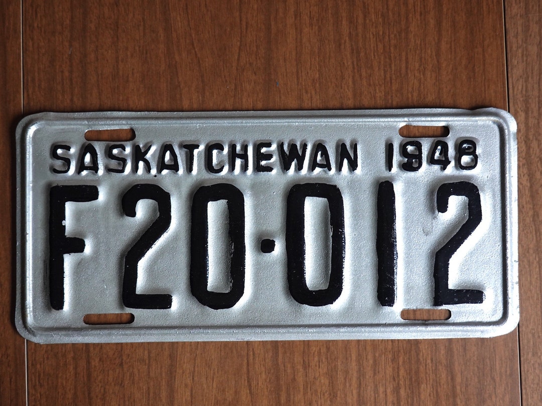 Vintage Saskatchewan License Plate: 1948 Farm Truck Collector Plate - Etsy