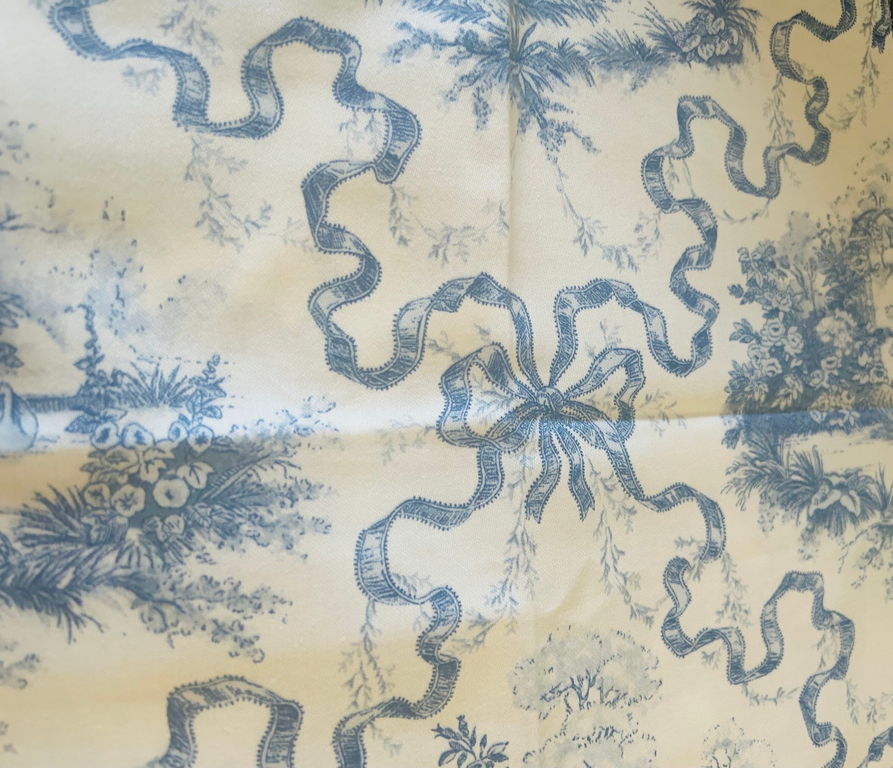 4 Pc PROJECT English Country Blue Toile Fabric Bundle Quilt Sewing Lot ...