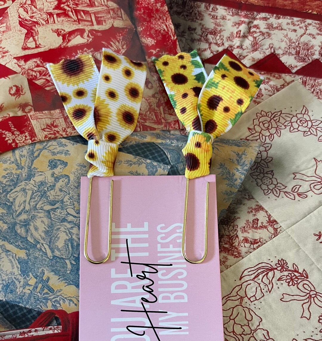 4 Sunflowers Bookmarks Paper Clips Set Planner Accessories Journal Page ...