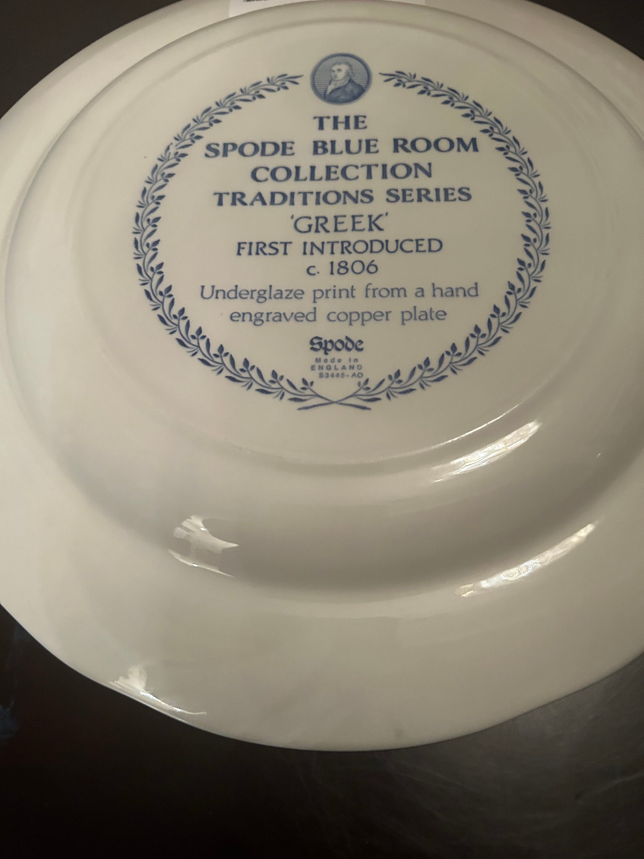 Vintage Spode Blue Room Traditions Series GREEK English Plate - Etsy