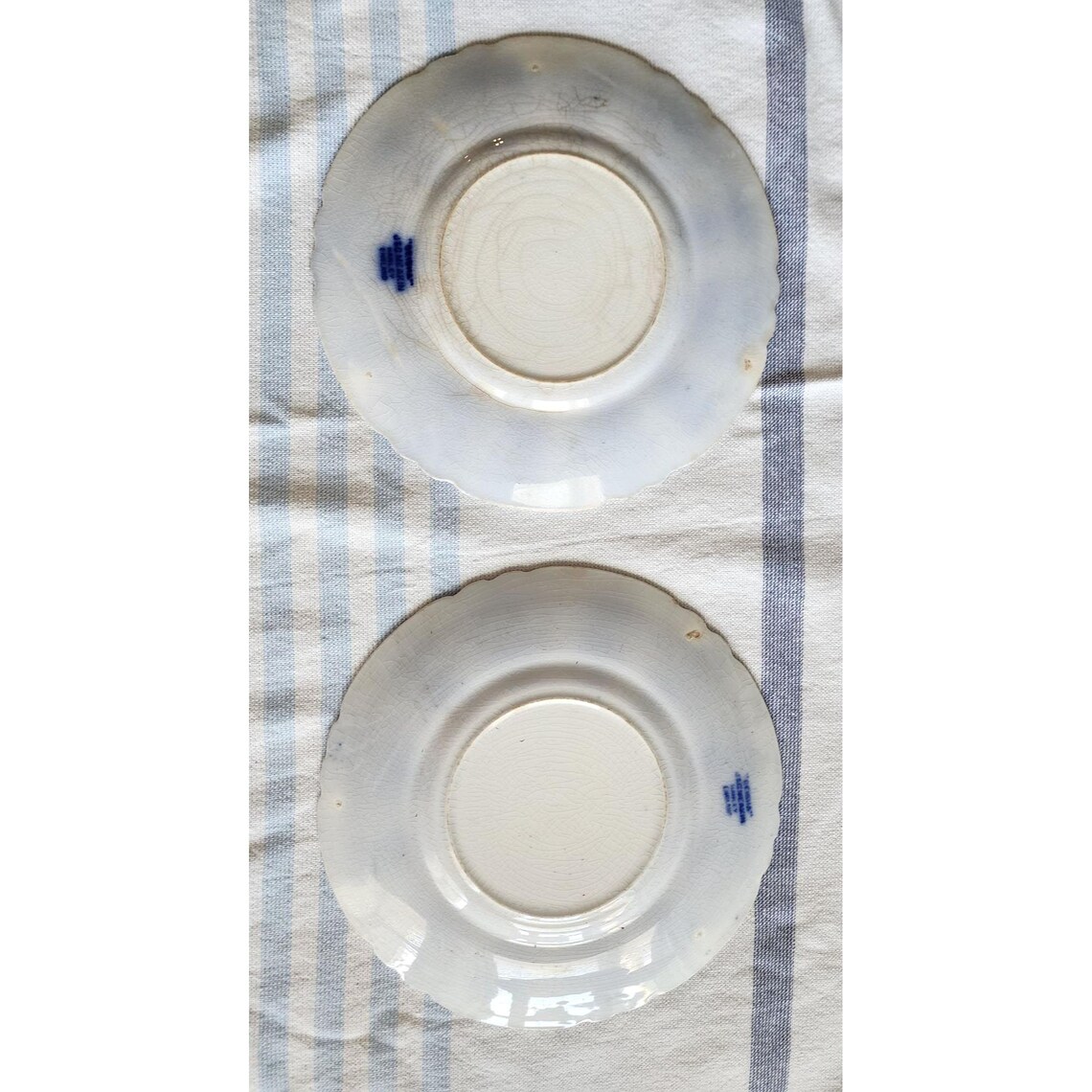 Set of 2 Antique J.G. Meakin Hanley England Flow Blue geisha 7.5 Bread ...