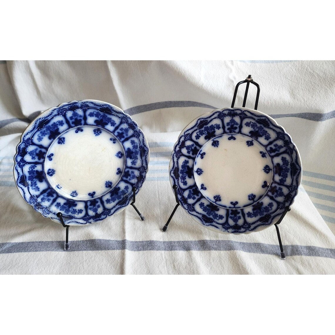 Set of 2 Antique J.G. Meakin Hanley England Flow Blue geisha 7.5 Bread ...