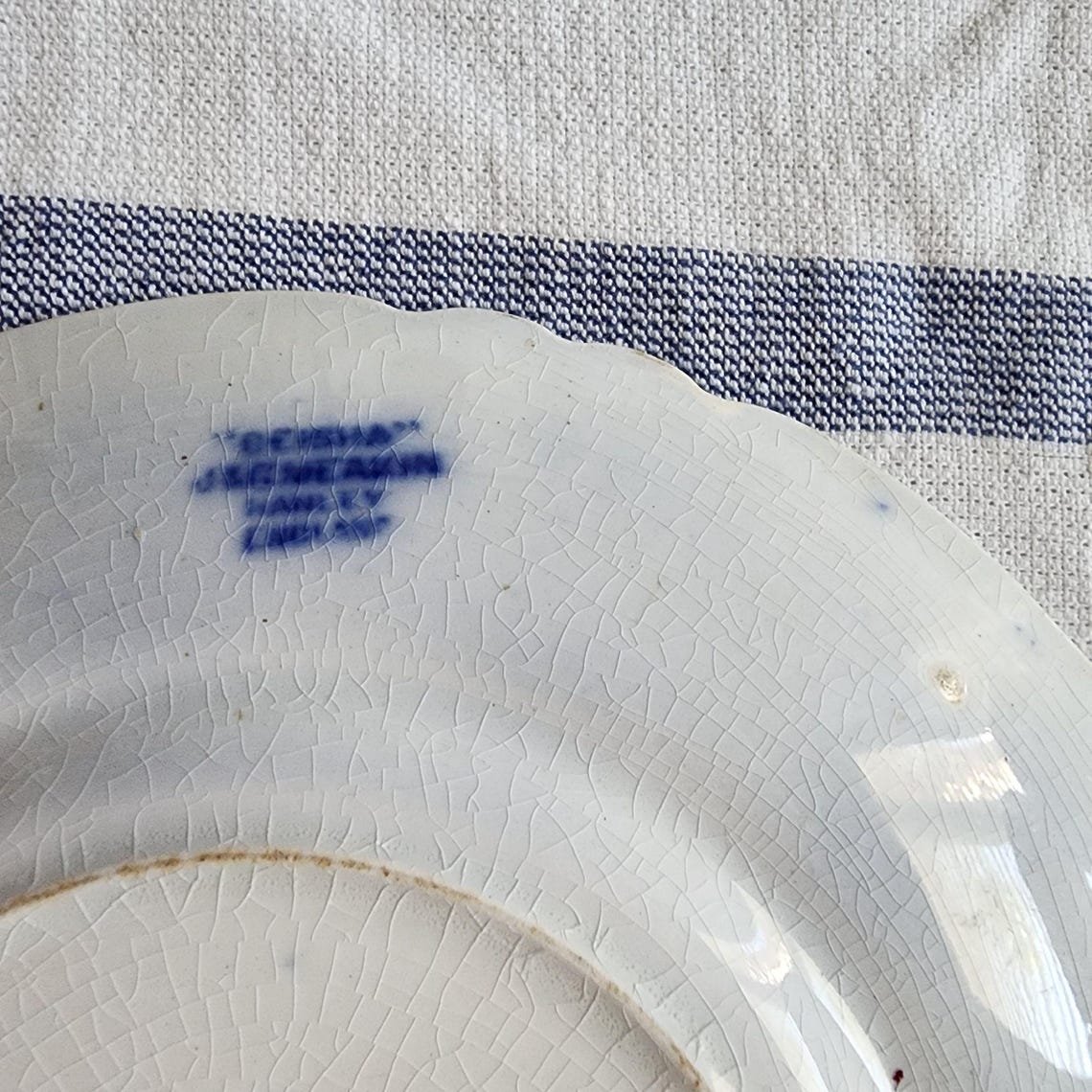 Set of 2 Antique J.G. Meakin Hanley England Flow Blue geisha 7.5 Bread ...