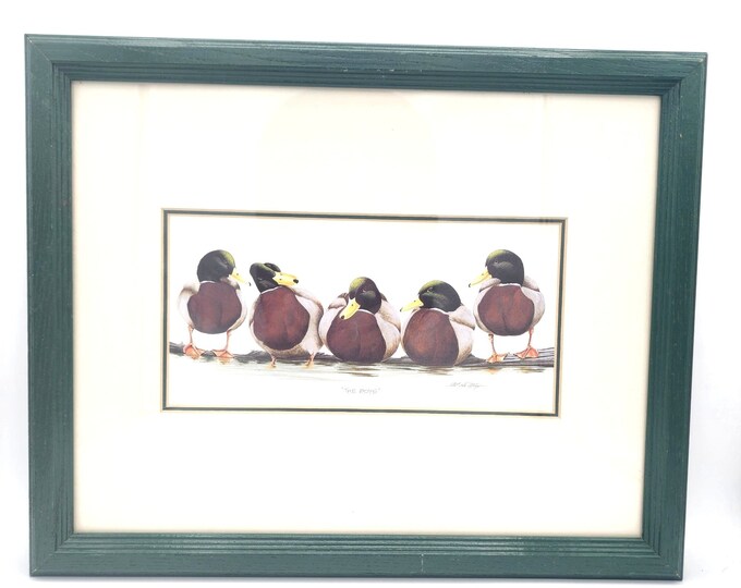 Mallard Duck Framed Print "the Boys" by Art Lamay Green Wood Frame ...