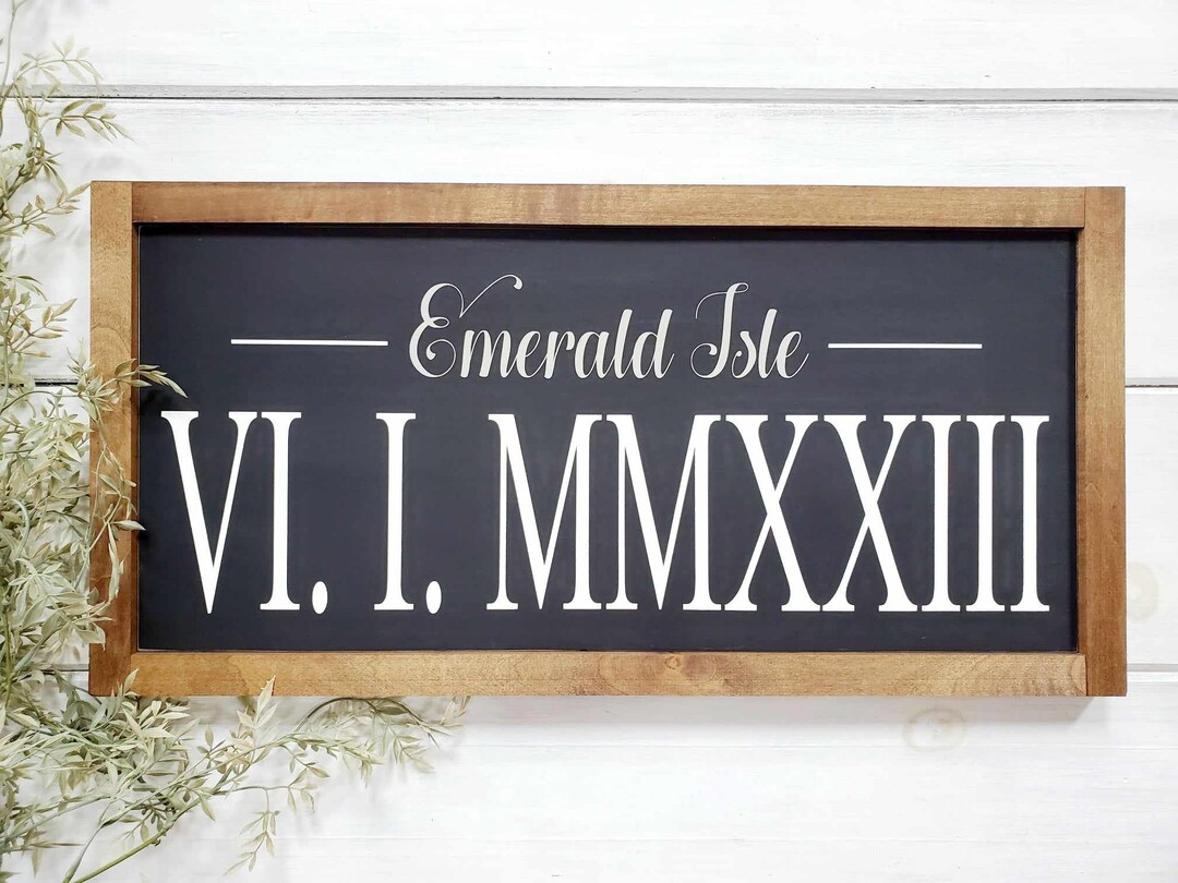 Roman Numeral Wedding Date Sign, Wedding Sign, Wedding Gift, Wooden ...