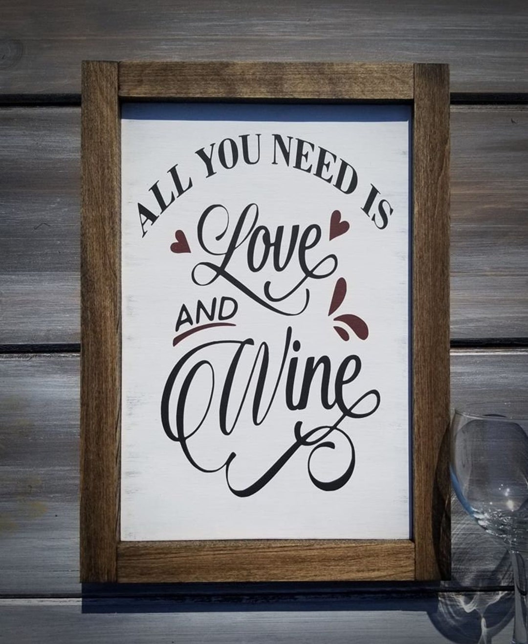 Wine Sign-all You Need is Love & Wine Sign-wooden Wine Sign-all You ...