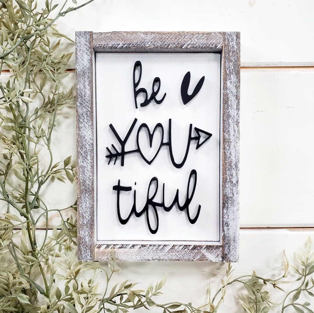 Be-you-tiful Sign, Girls Bedroom Décor, 3D Sign, Rustic Farmhouse Décor ...