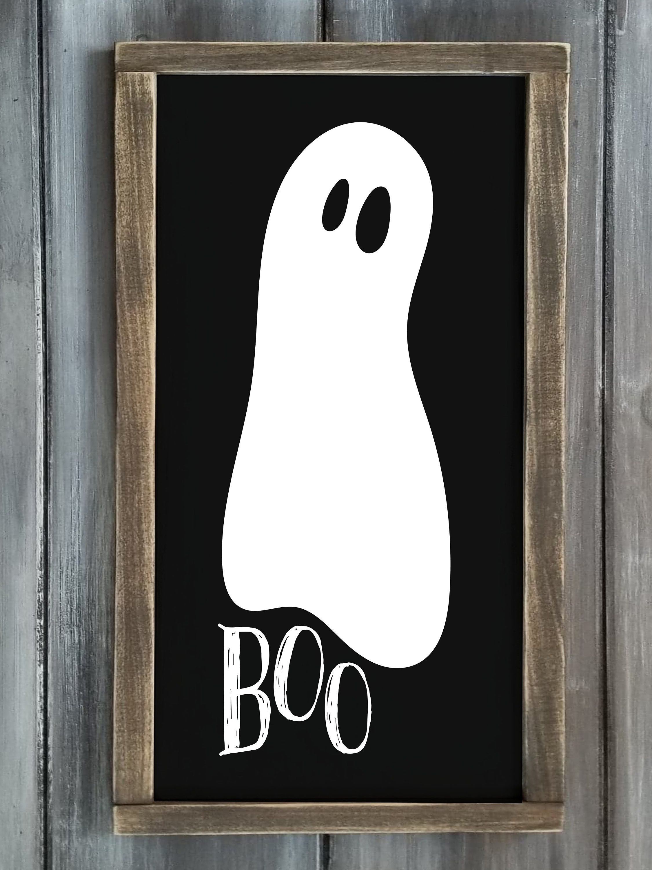 Halloween Sign-Boo-Ghost Sign-Halloween Decor-Wooden Sign-Cute Ghost ...