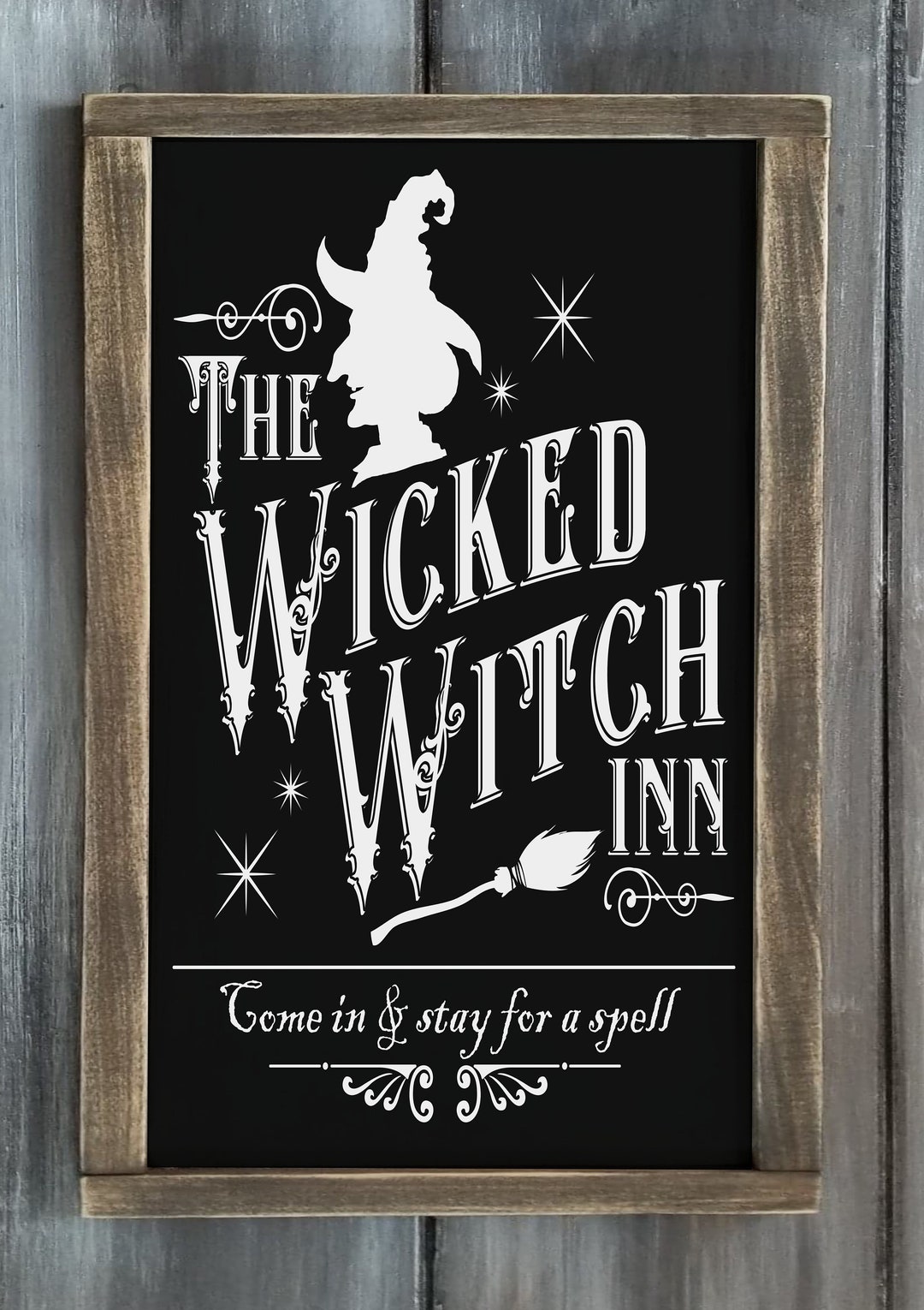 Halloween Sign, Wicked Witch Inn, Wicked Witch Inn Sign, Witch Sign ...