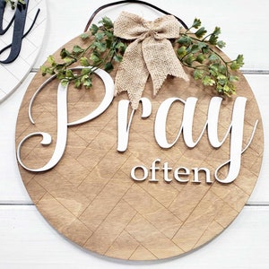 Pray Often Door Hanger, Pray Often, Inspirational Sign, Inspirational ...