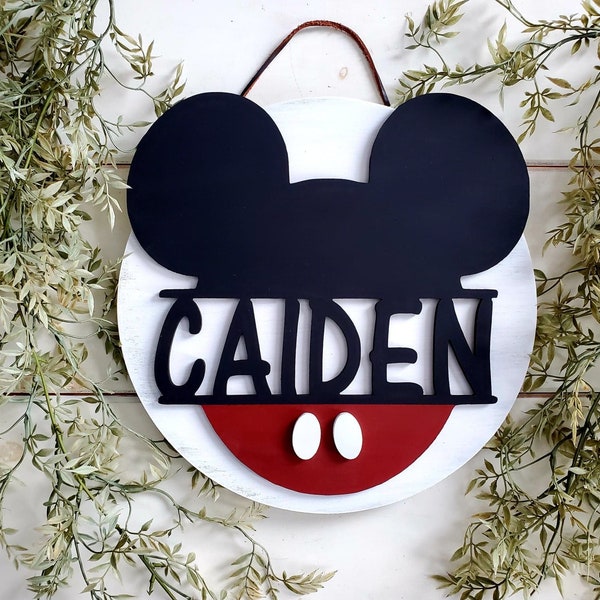 Mickey Mouse Room Name Sign - Etsy