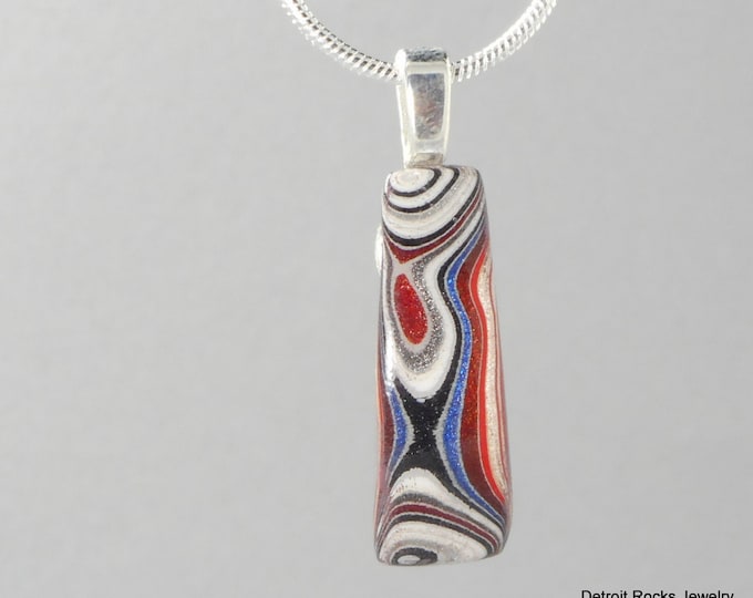 Fordite Necklace. Fordite Jewelry. Sterling Silver Necklace. Made in ...