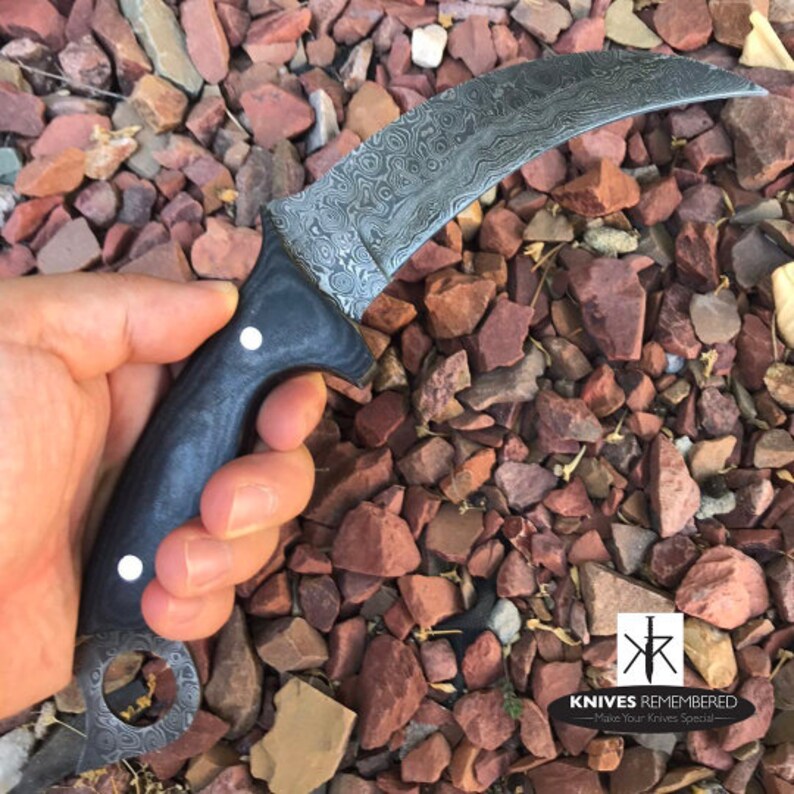 Monogram Knife Custom Knives Real Damascus Steel Tactical | Etsy