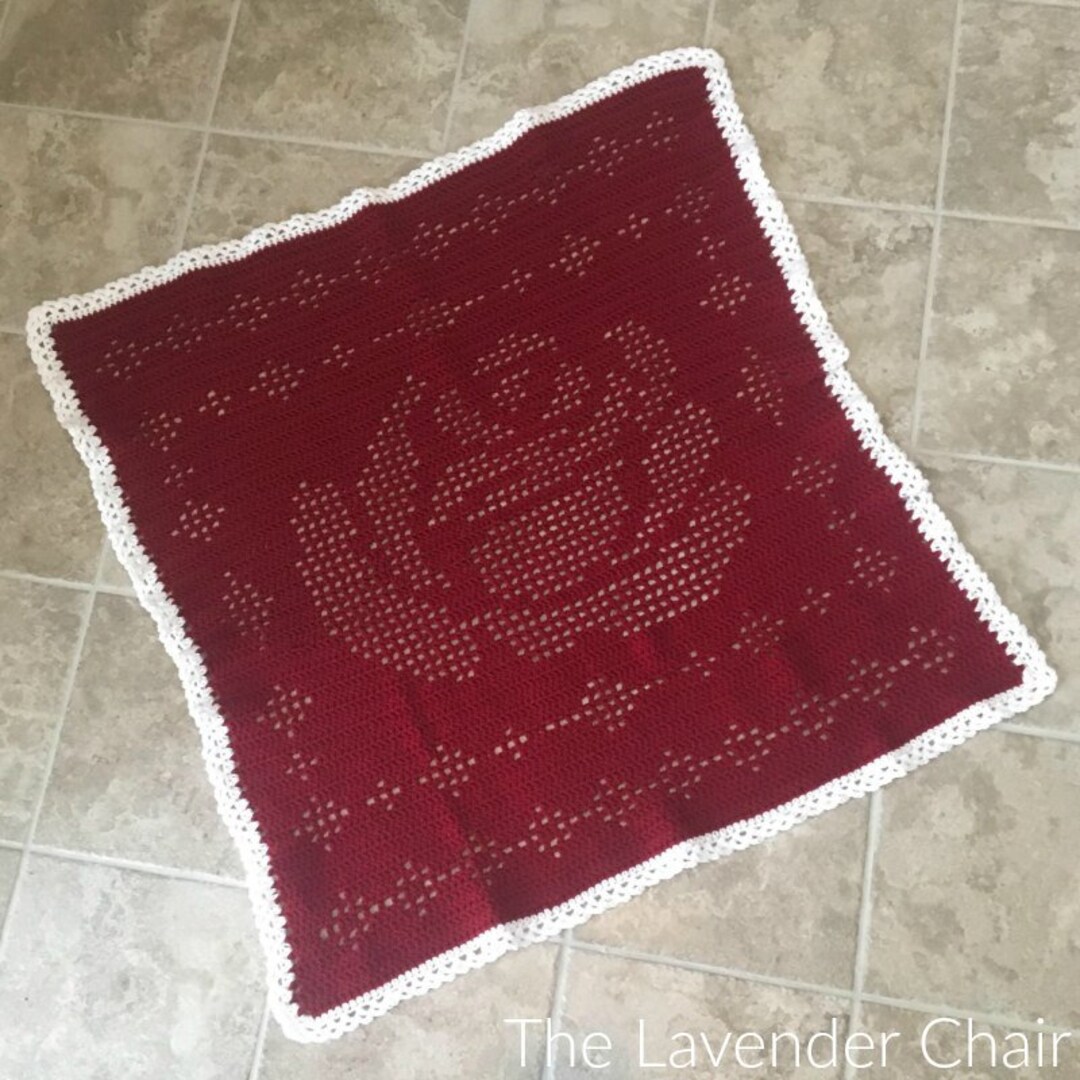 Filet Rose Blanket Crochet Pattern *PDF FILE ONLY* Instant Download - Etsy