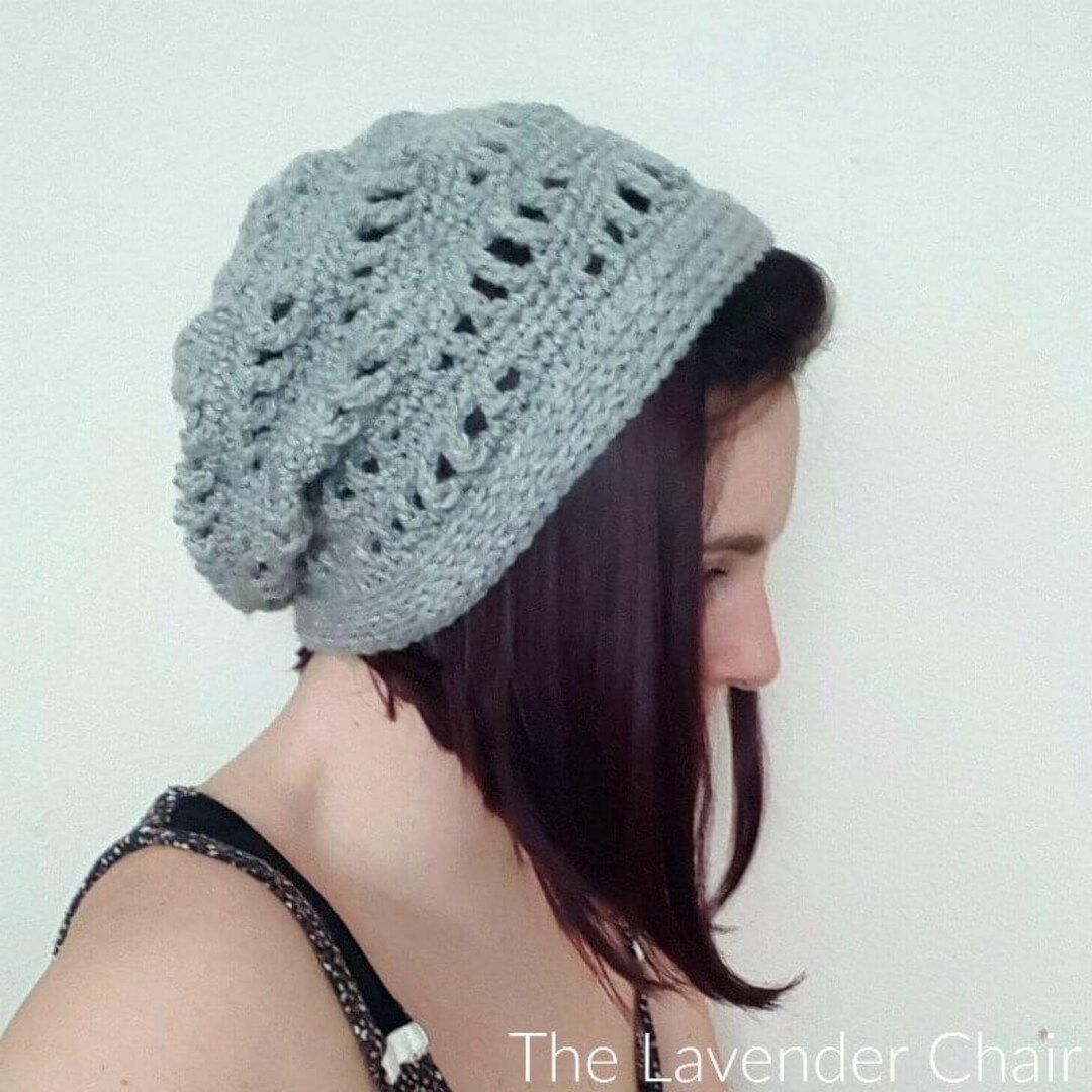 Lacy Waves Slouchy Beanie Crochet Pattern- the Lavender Chair - *PDF ...