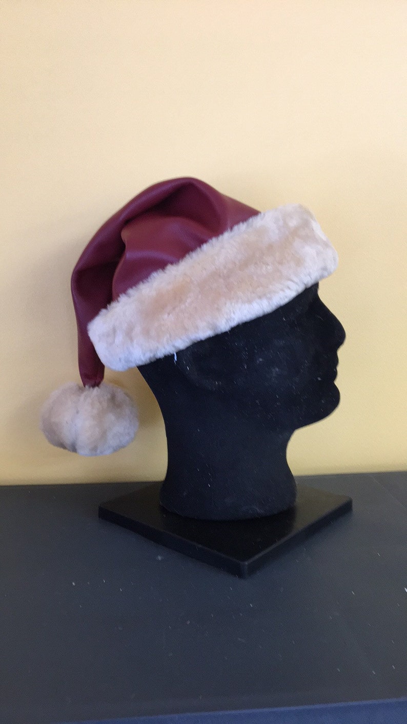 Leather Santa hat in multiple color variations | Etsy