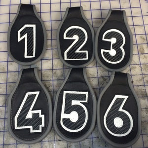Leather Contestant Numbers double Color - Etsy