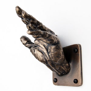 Hand Coat Hook 2, Hand Wall Decoration, Wall Art, Hand Art, Bronze ...