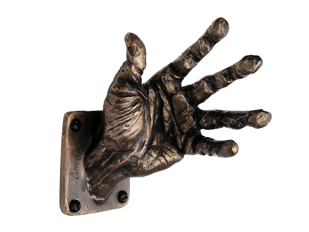Solid Bronze Hand Coat Hook: Artistic Wall Decor (10-12cm) - Etsy