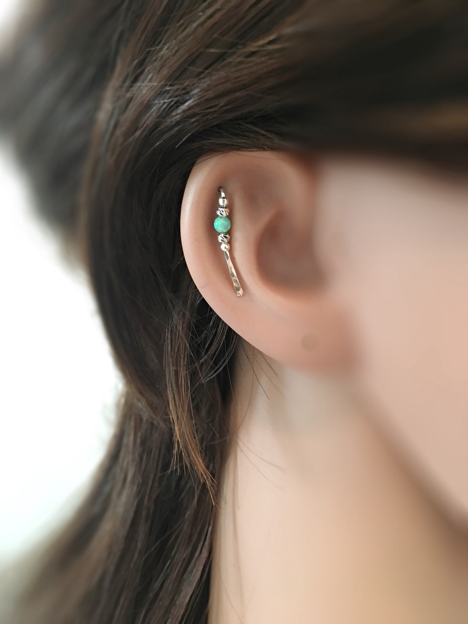 Ear Climber Earrings Opal Helix Earring Sterling Silver Ear Crawler ...