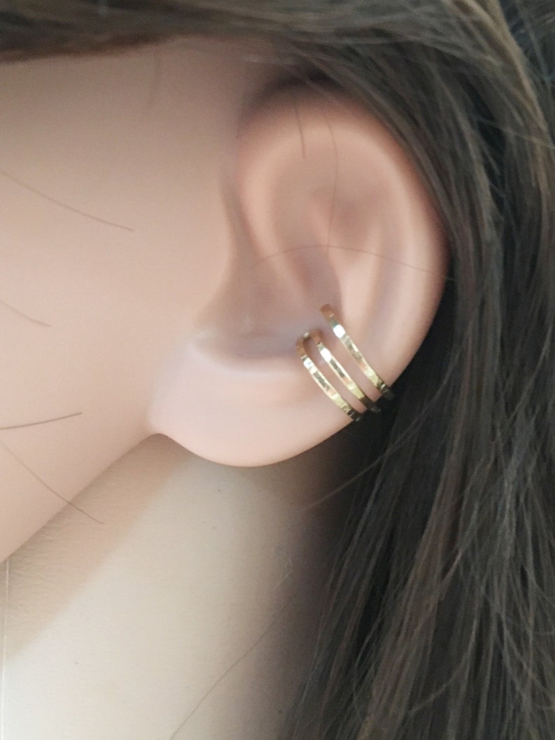 Gold Ear Cuff Earring Triple Wrap Ear Cuff Ear Cuff Gold - Etsy