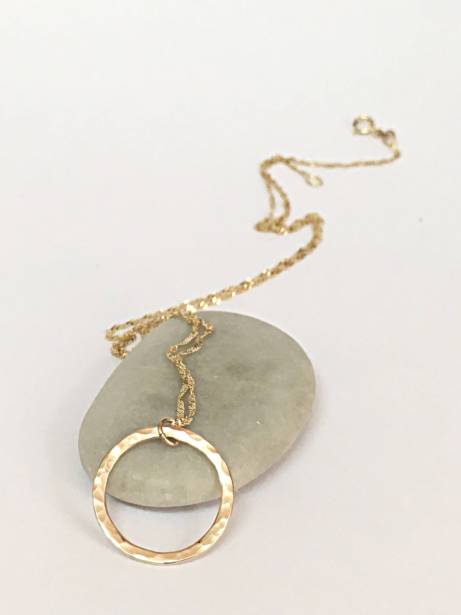 Karma Solid Gold Necklace 14K Circle Karma Necklace Karma | Etsy