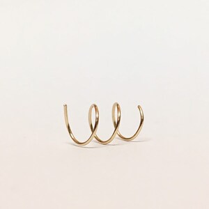 Triple Hoop Earrings, Corkscrew Earrings, Triple Lobe Earring, Spiral ...