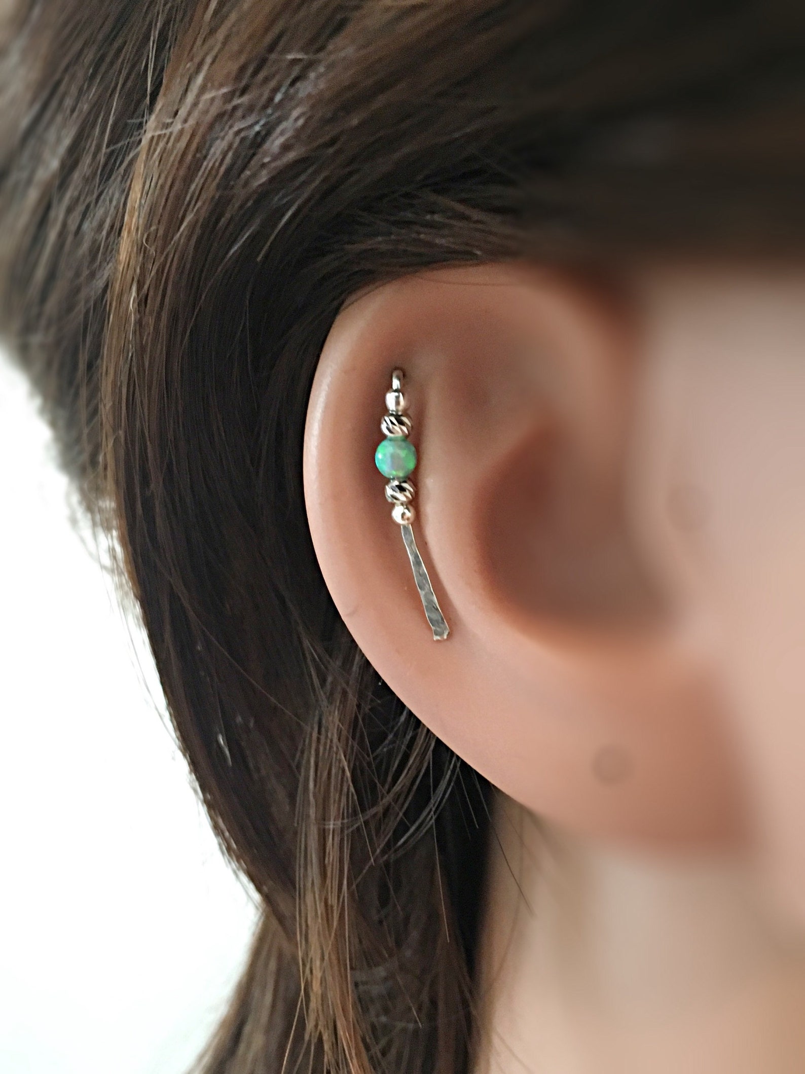 Ear Climber Earrings Opal Helix Earring Sterling Silver Ear Crawler ...