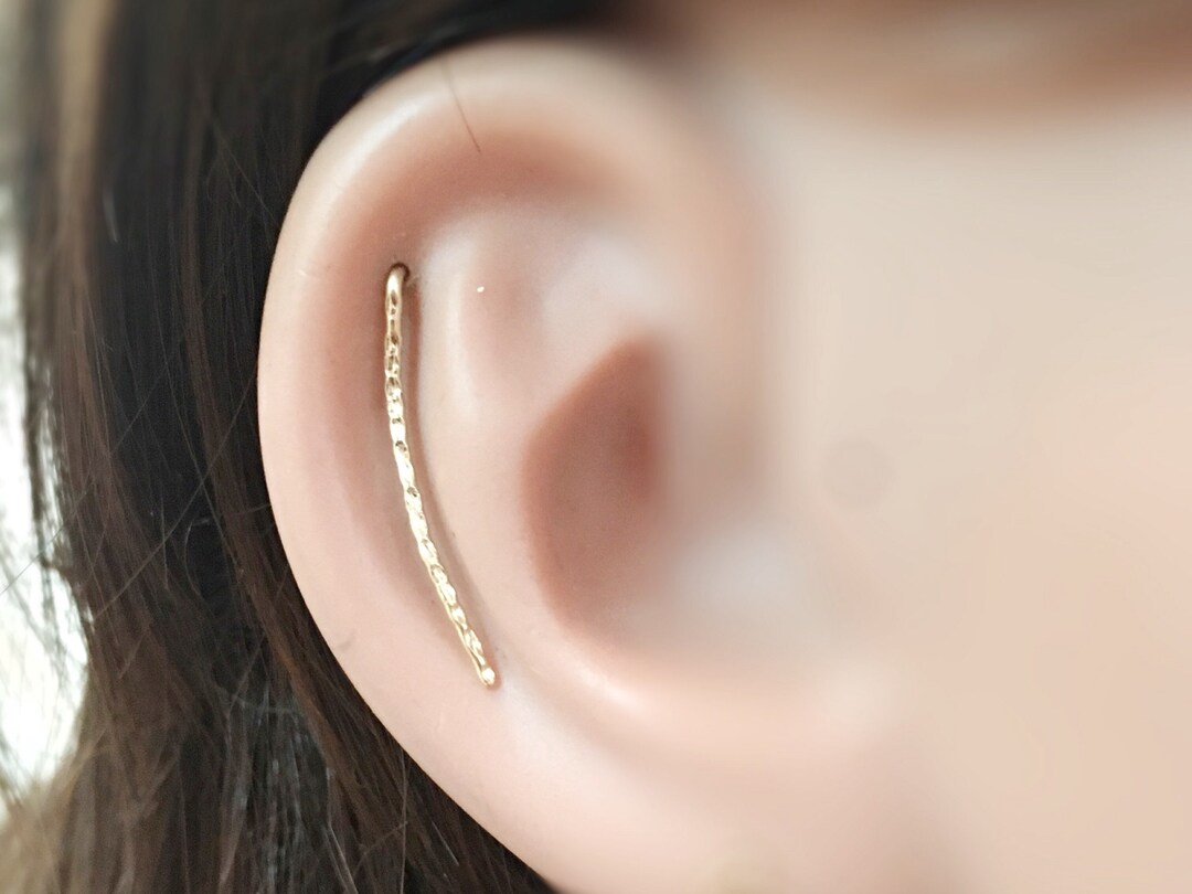 Helix Ear Climber Gold Earring Climber Silver Crawler Boucles - Etsy France