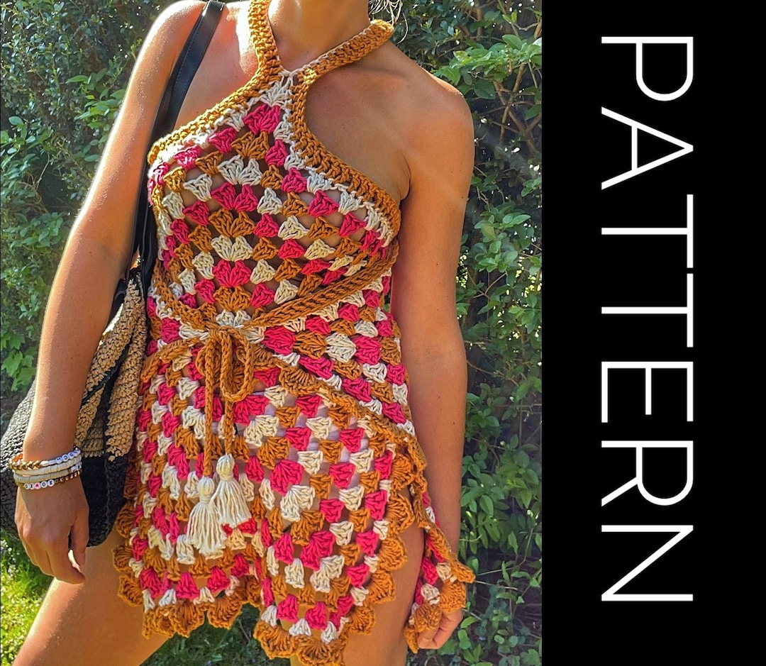 Crochet Dress PATTERN , Crochet Top Pattern Cover up Top Pattern ...