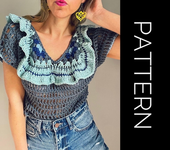 Crochet Top PATTERN Crochet Short Sleeve Pattern Crochet - Etsy