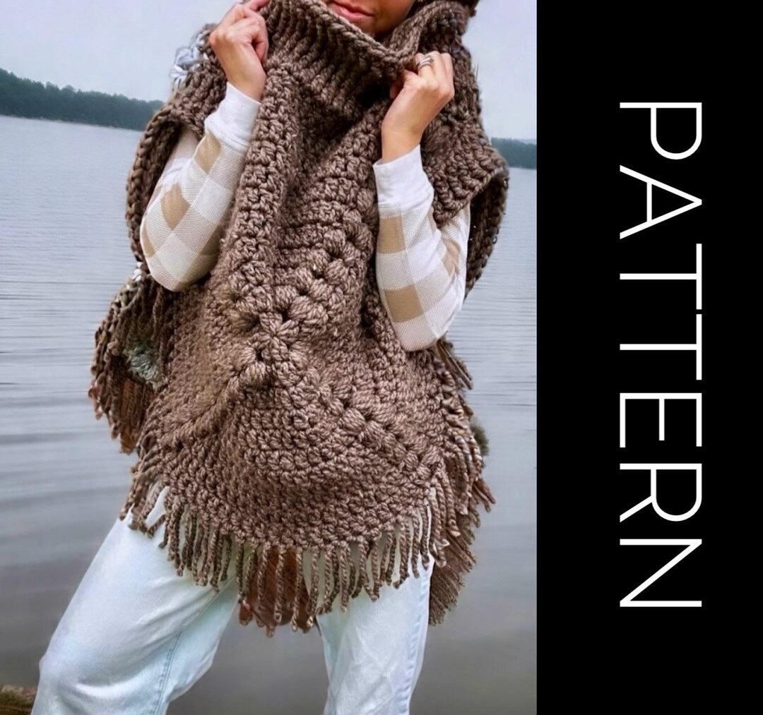 Crochet Hidden Gem Vest Pattern, Oversized Poncho (PDF Pattern) - Etsy
