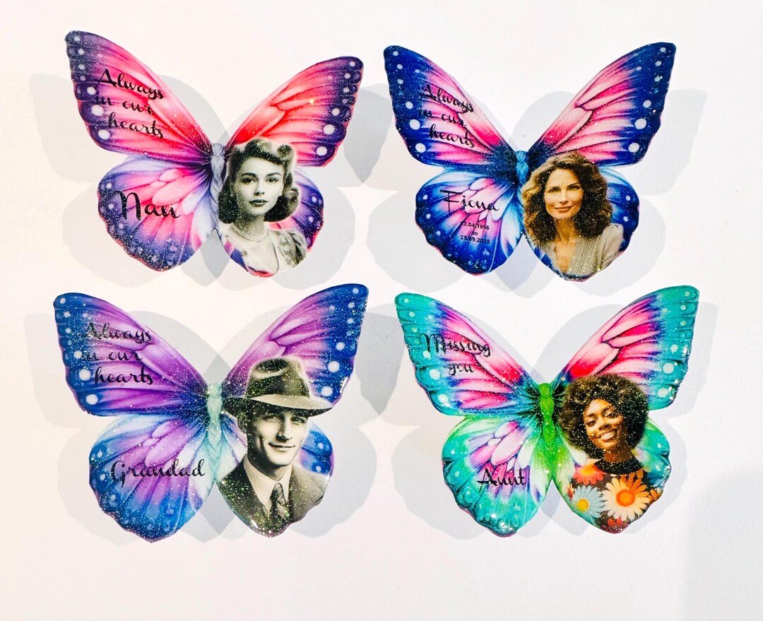 Personalized Photo Butterfly Memorial Keepsake, Bereavement Gift - Etsy