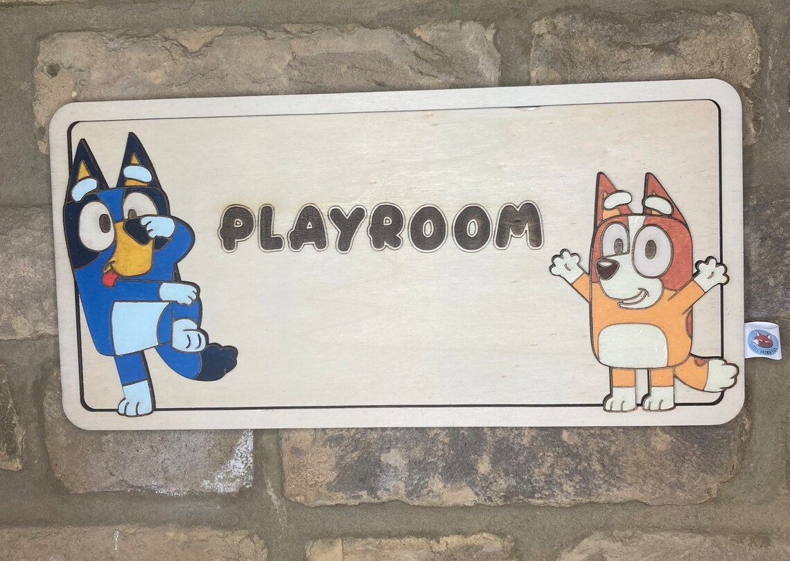 Personalised Bluey Bingo, Blue Dog Door Sign/name Plaque - Etsy
