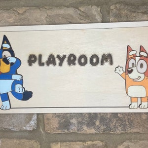 Personalised Bluey Bingo, Blue Dog Door Sign/name Plaque - Etsy