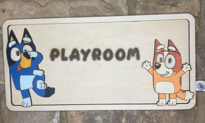 Personalised Bluey Bingo, Blue Dog Door Sign/name Plaque - Etsy