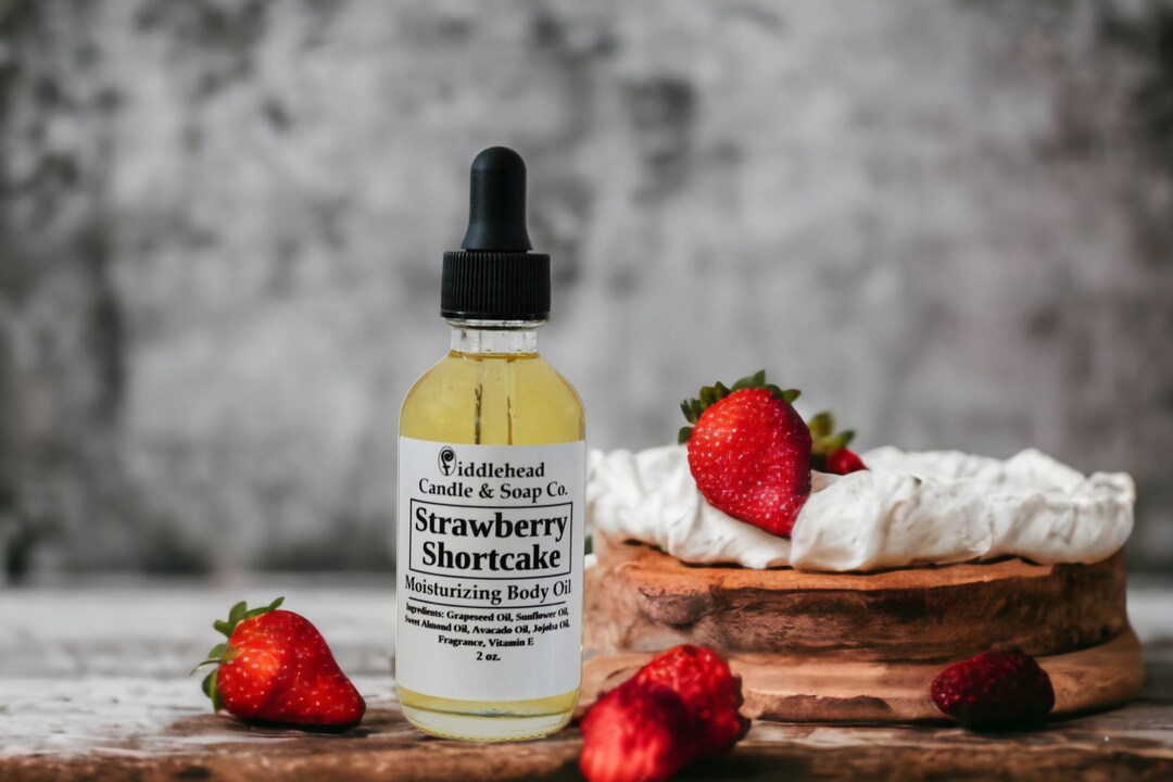 Strawberry Shortcake Body Oil, Natural Body Oil, Massage Oil, Hydrating ...