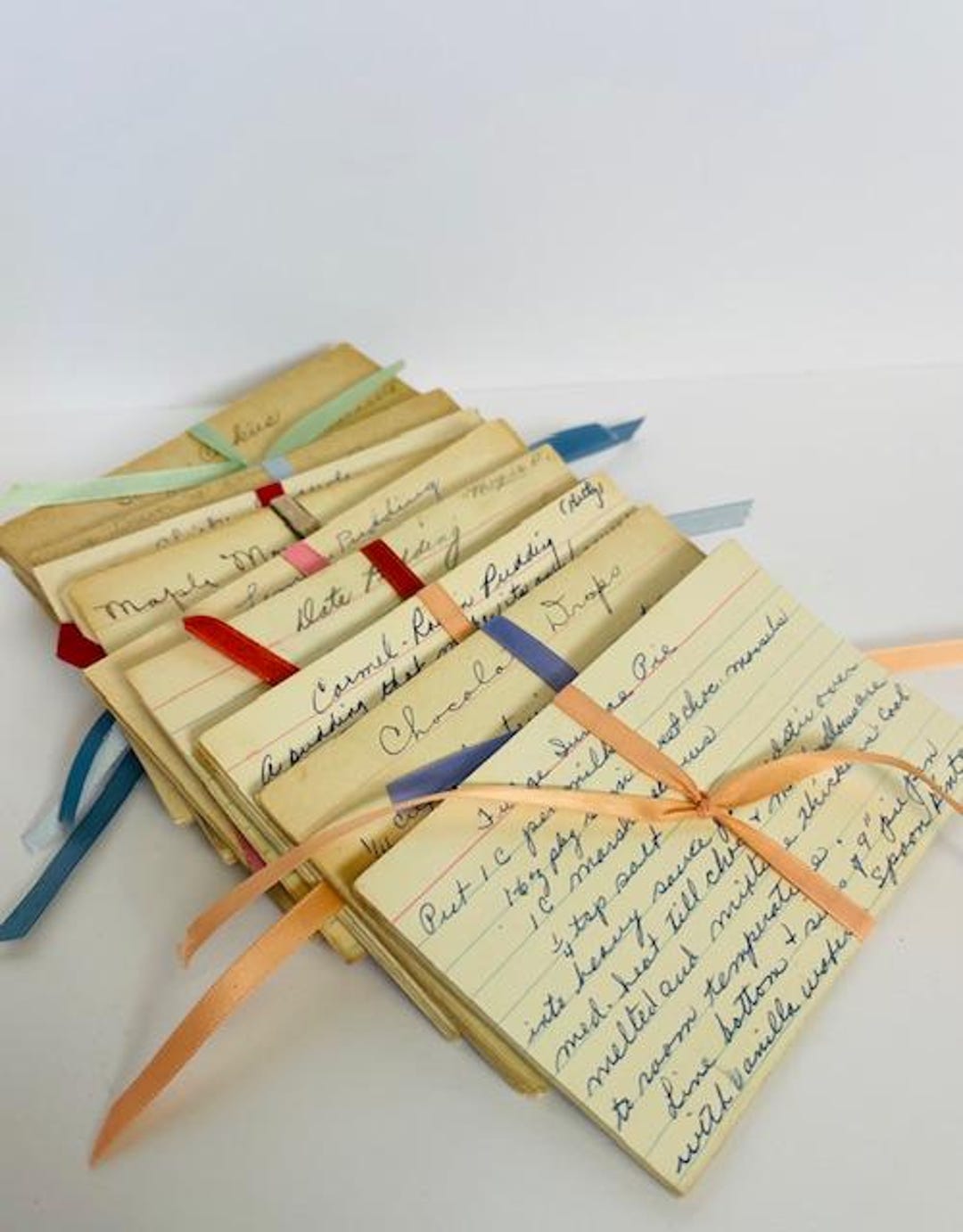 Bundle of 10 Handwritten Vintage Recipe Cards – Nostalgic Kitchen ...