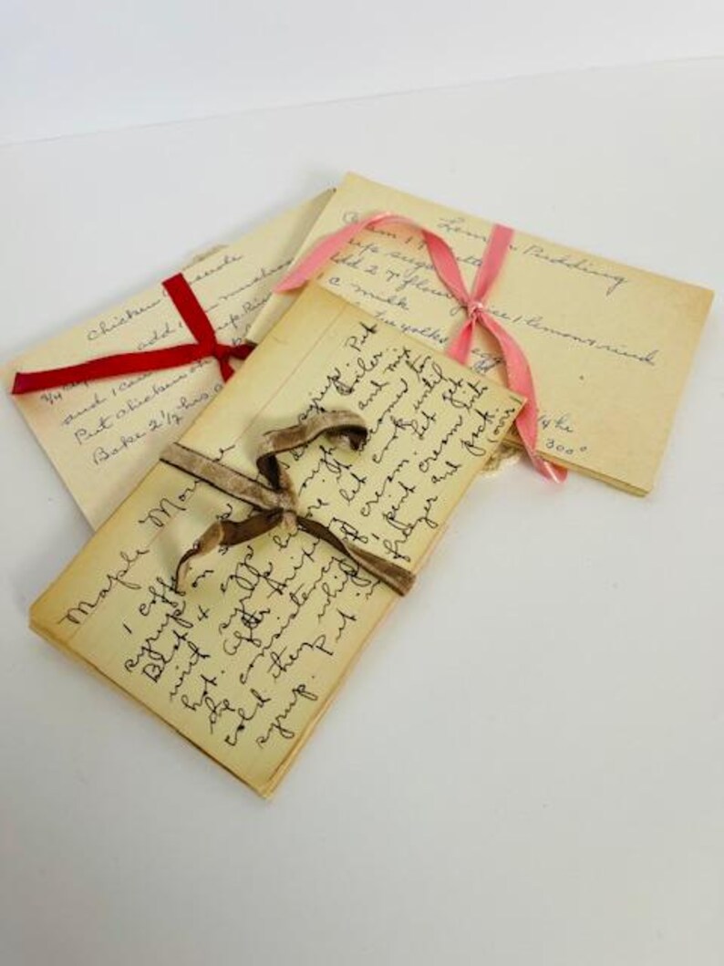 Bundle of 10 Handwritten Vintage Recipe Cards – Nostalgic Kitchen ...